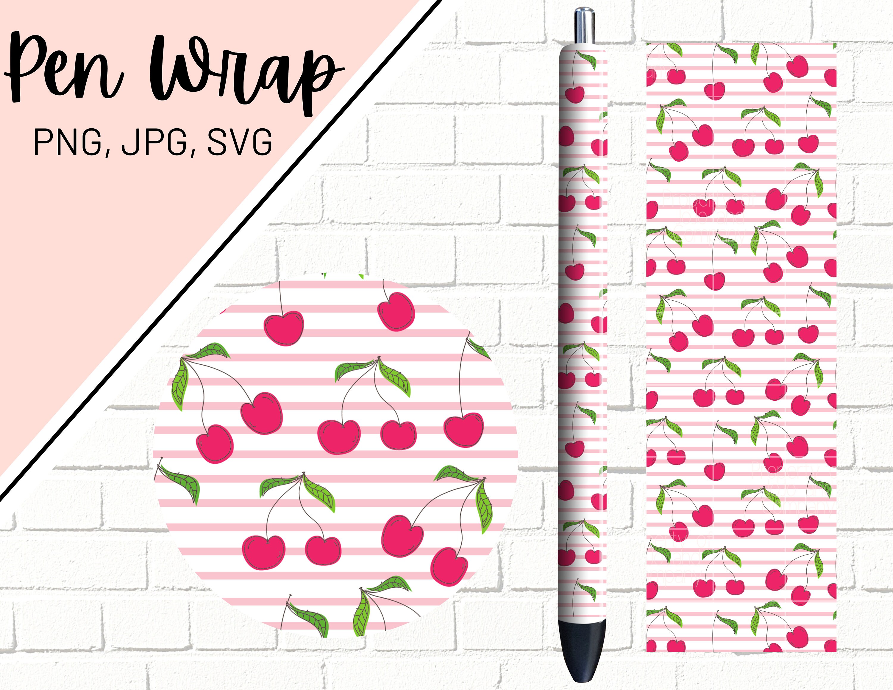 Cherry Pen Wraps, Cherries Pen Wrap, Fruit Pen Wraps, Cherry Pen Wrap ...