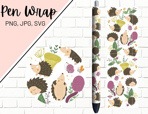 Hedgehog Pen Wrap Nature Pen Wrap Forest Pen Wraps Animal - Etsy