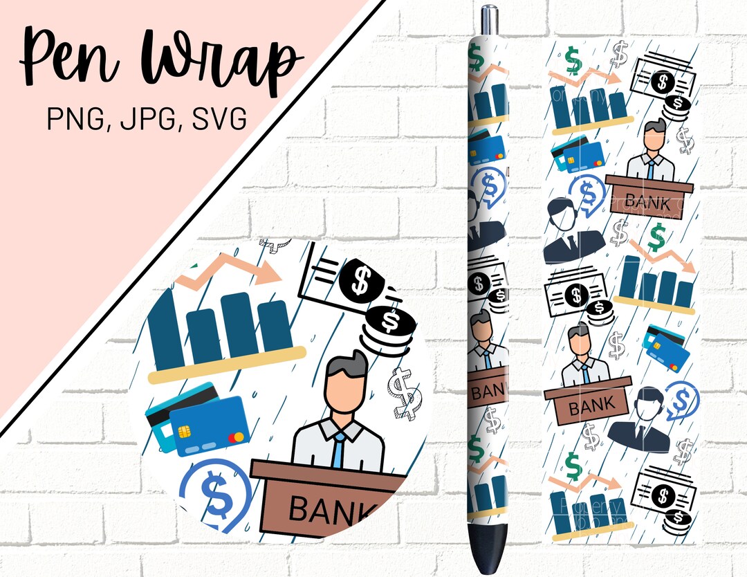 Banker Pen Wraps Banking Pen Wrap Glitter Pen Wraps Bank - Etsy