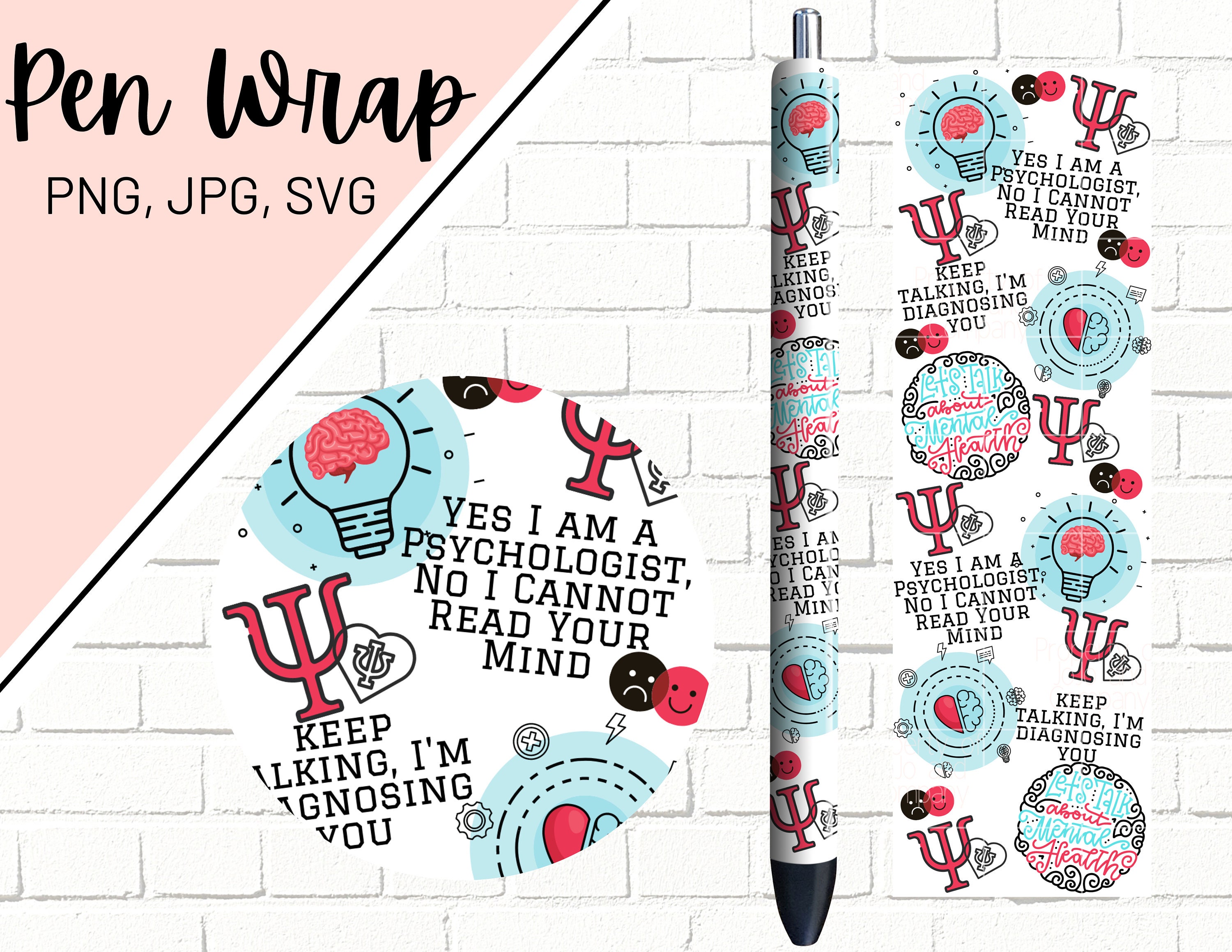 Psychologist Pen Wrap Mental Health Pen Wrap Psychology Pen - Etsy