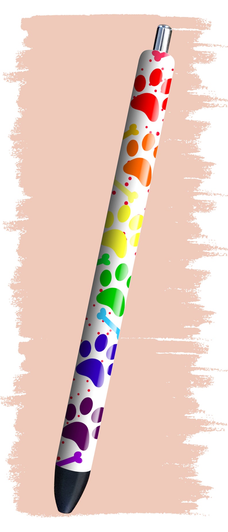 Dog Pen Wrap, Paw Print Pen Wrap, Glitter Pen Wraps, Animal Pen Wrap ...