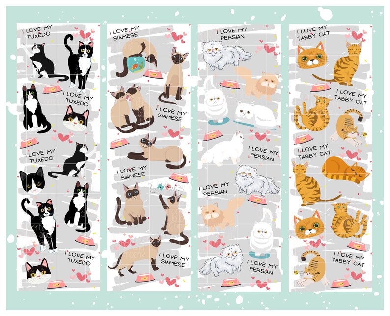 Pen Wrap Bundle, Cat Pen Wrap, Calico Cat Pen Wrap, Siamese Cat Pen ...
