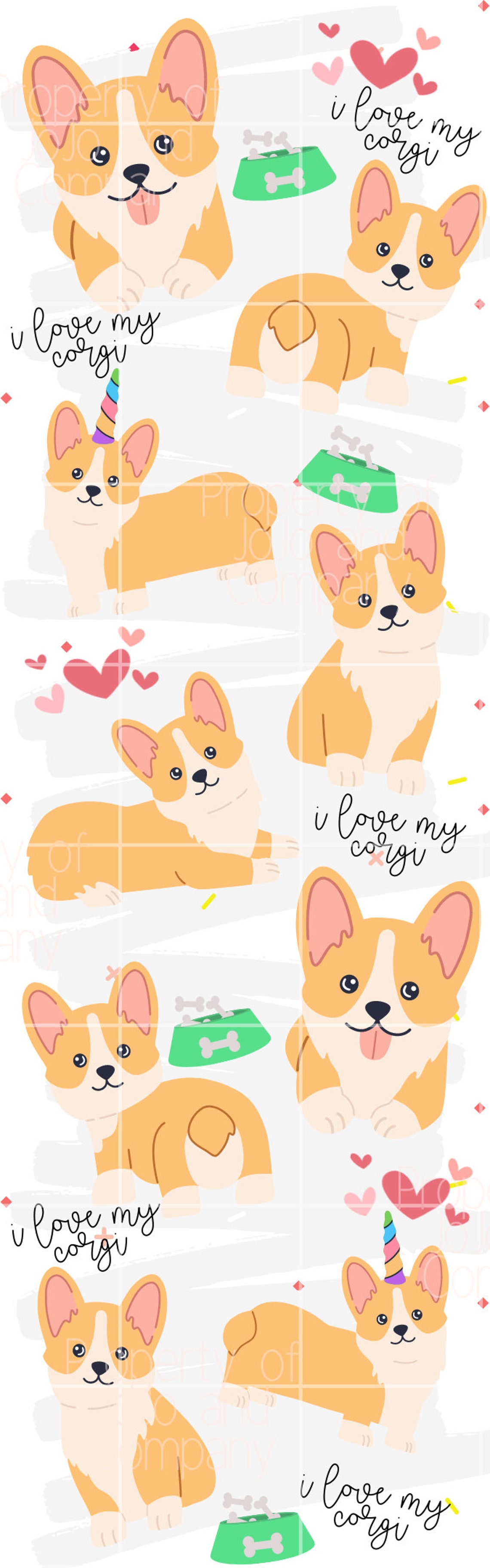 Corgi Pen Wraps Dog Pen Wrap Glitter Pen Wraps Animal Pen | Etsy