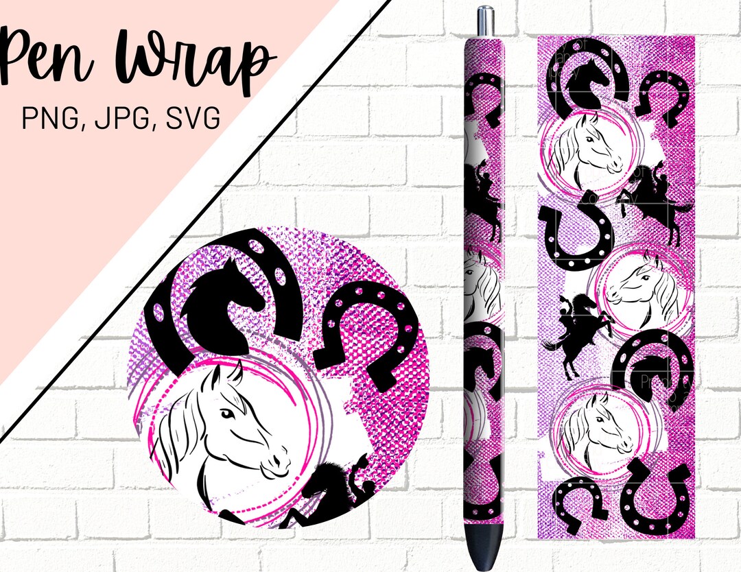 Horse Pen Wrap, Rodeo Pen Wrap, Horse Shoe Pen Wrap, Pen Wrap for Girls ...
