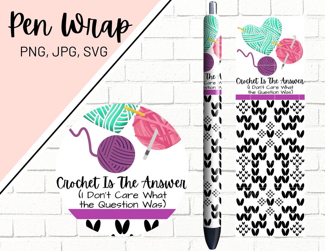Crochet Pen Wrap, Crafting Pen Wrap, Pen Wrap for Women, Crochet SVG ...