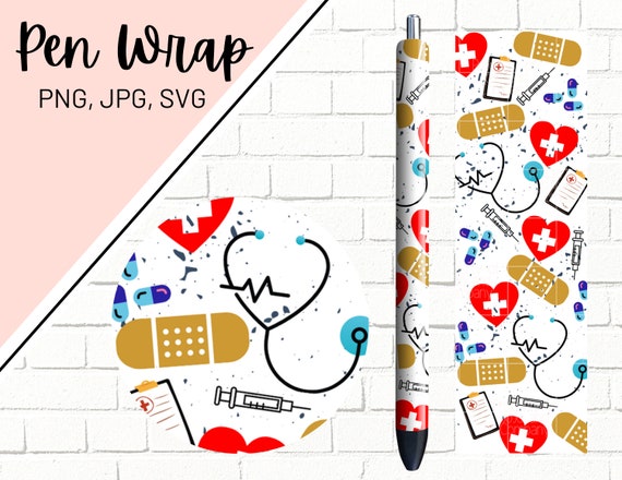 Nurse Pen Wrap Medical Pen Wrap Glitter Pen Wrap Doctor Pen - Etsy