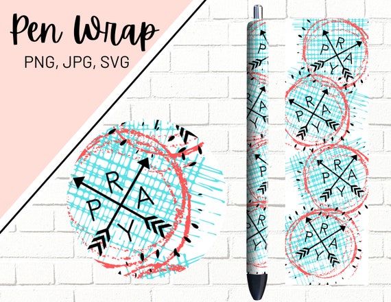 Religious Pen Wrap Faith Pen Wrap Pray Pen Wrap Glitter Pen - Etsy