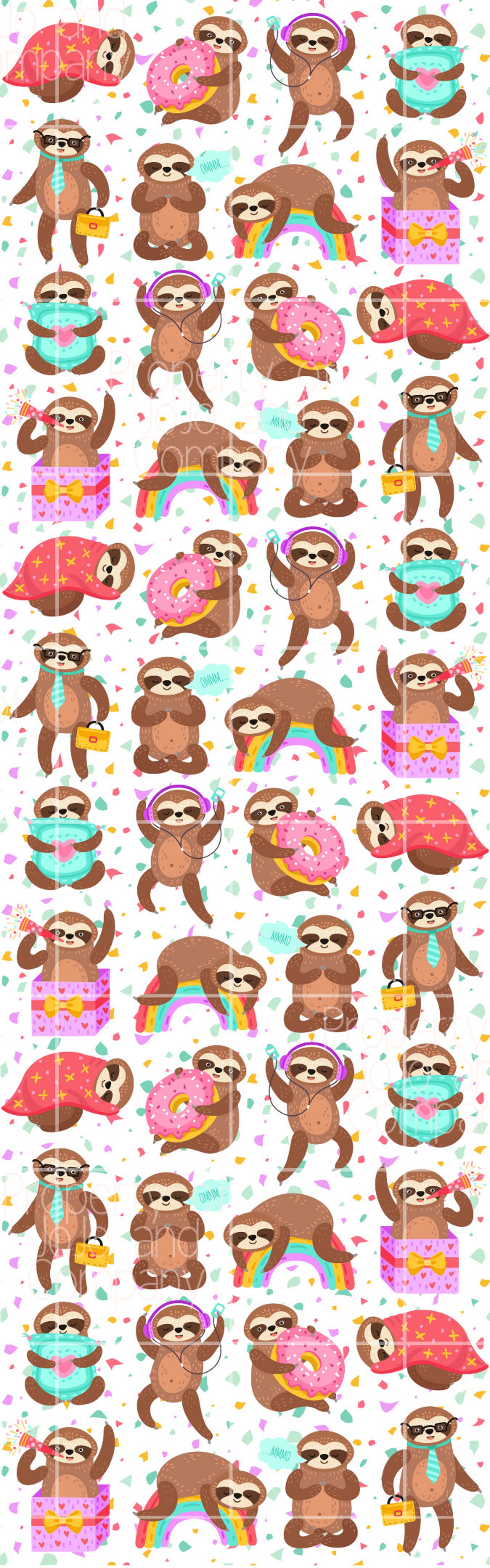 Sloth Pen Wraps Sloth Pen Wrap Glitter Pen Wrap Pen Wrap - Etsy