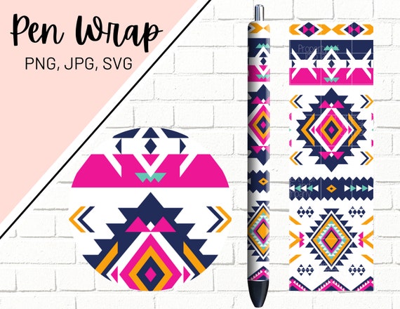 Aztec Pen Wrap Inca Pen Wrap Glitter Pen Wrap Southwestern | Etsy