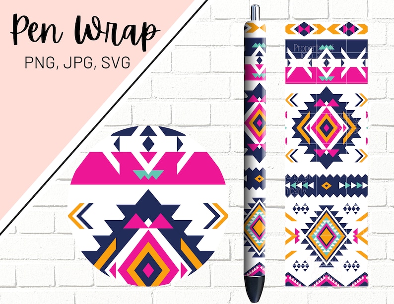 Aztec Pen Wrap Inca Pen Wrap Glitter Pen Wrap Southwestern - Etsy