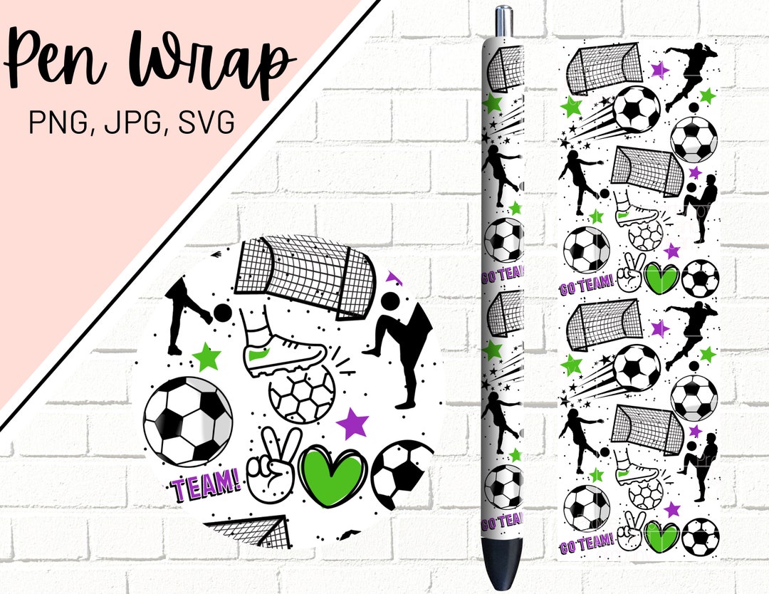 Soccer Pen Wrap, Sports Pen Wrap, Sports Mom Pen Wrap, Soccer Mom Pen ...