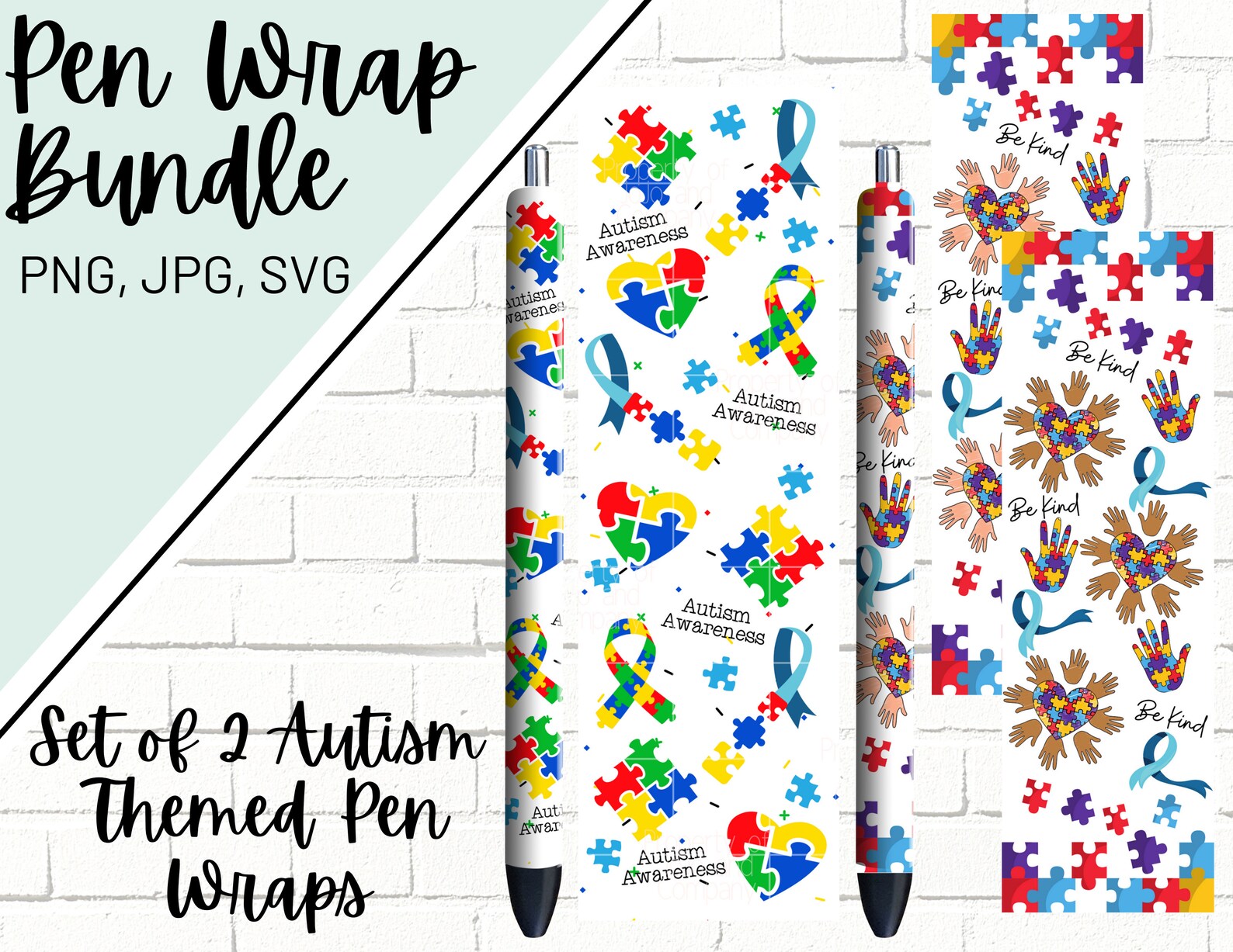 Autism Pen Wrap Autism Awareness Pen Wrap Pen Wrap Bundle - Etsy