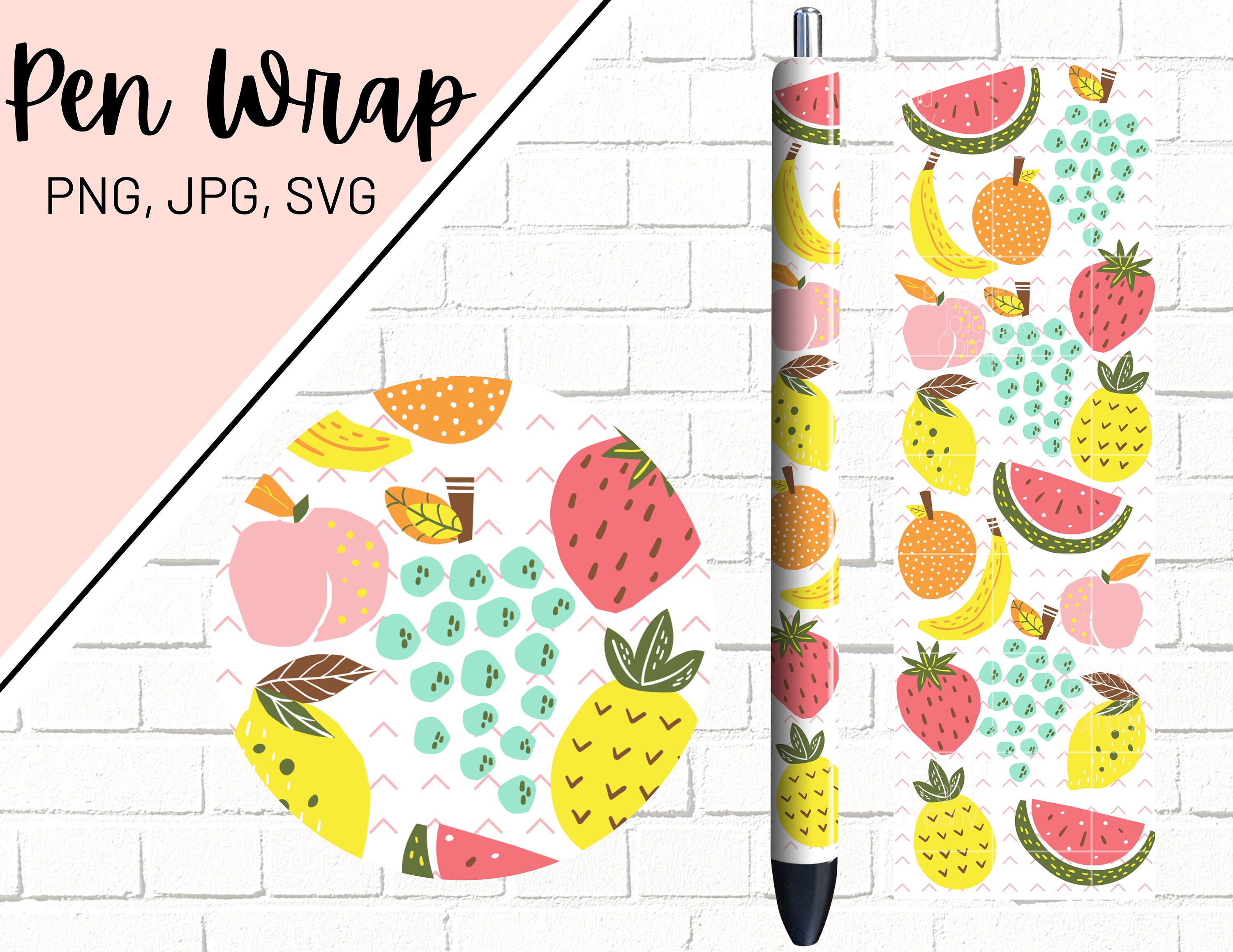 Vintage Fruit Pen Wraps Fruit Pen Wrap Fruit Pen Wraps Food | Etsy