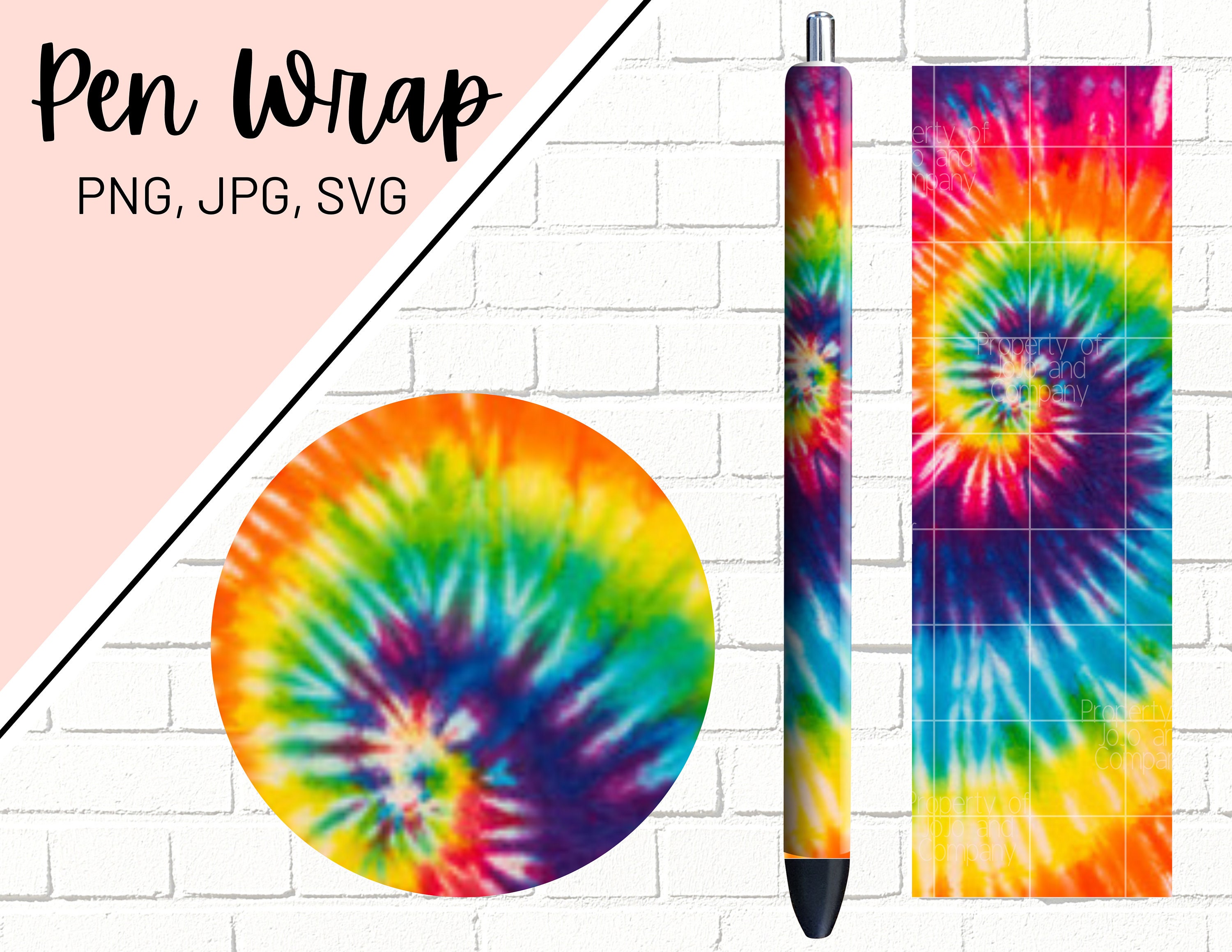 Tie Dye Pen Wrap Tye Dye Pen Wrap Tie Dye Pen Glitter Pen | Etsy