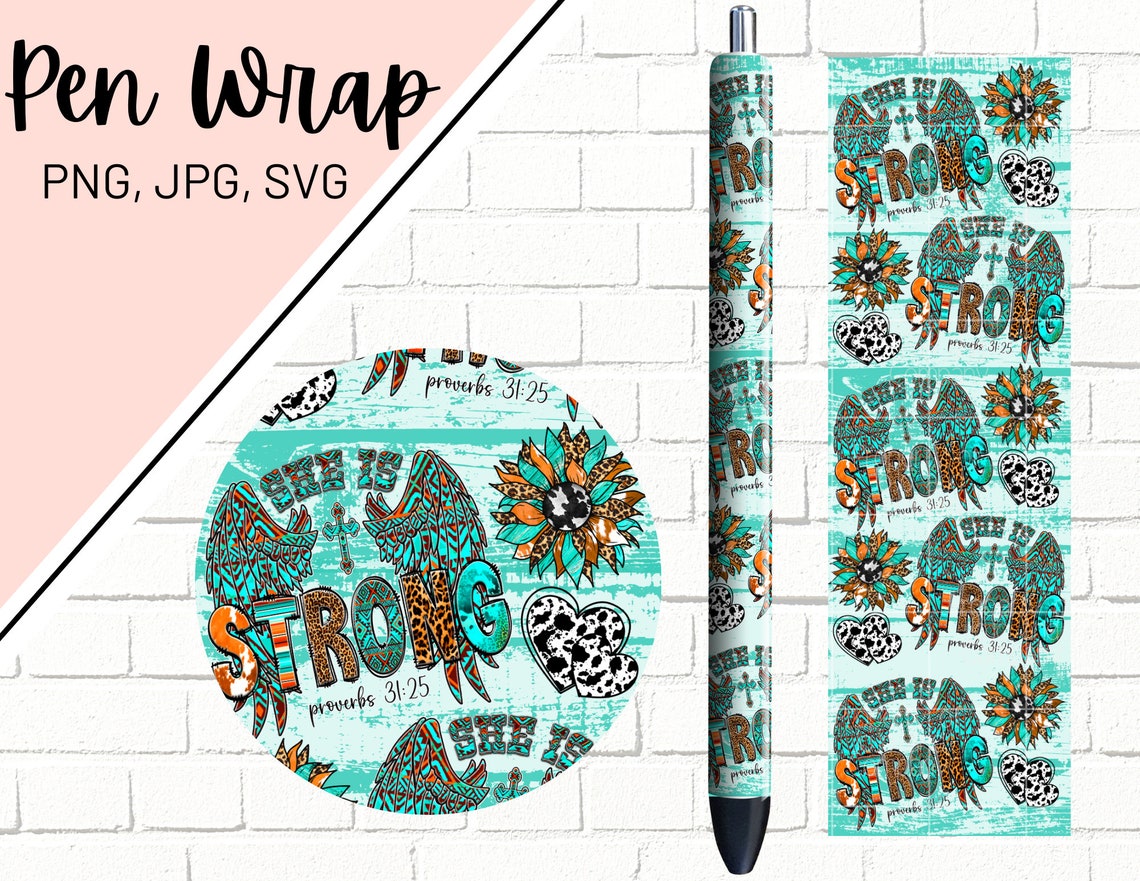 Country Western Pen Wrap, Serape Pen Wrap, Sunflower Pen Wrap, Proverbs ...