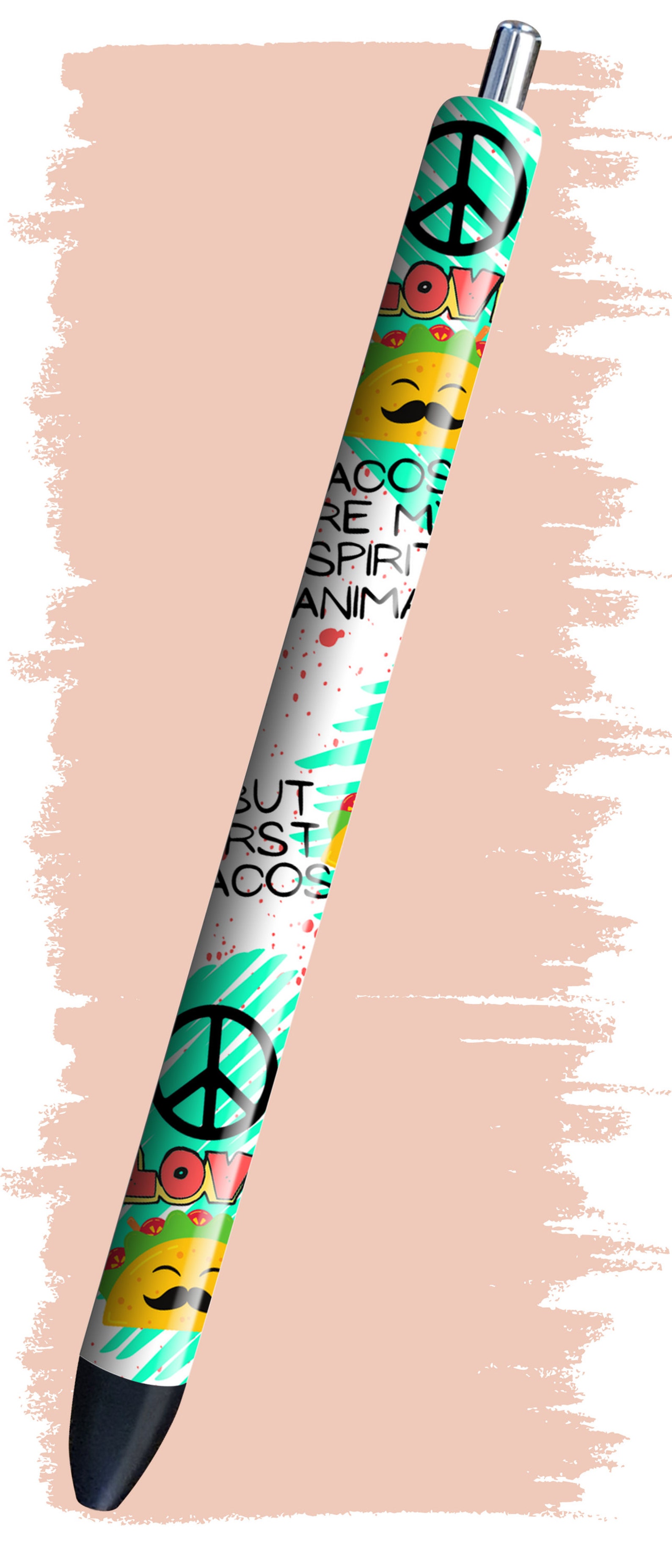 Taco Pen Wrap Taco Tuesday Pen Wrap Glitter Pen Wraps | Etsy