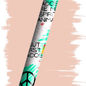 Taco Pen Wrap, Taco Tuesday Pen Wrap, Glitter Pen Wraps, Foodie Pen ...