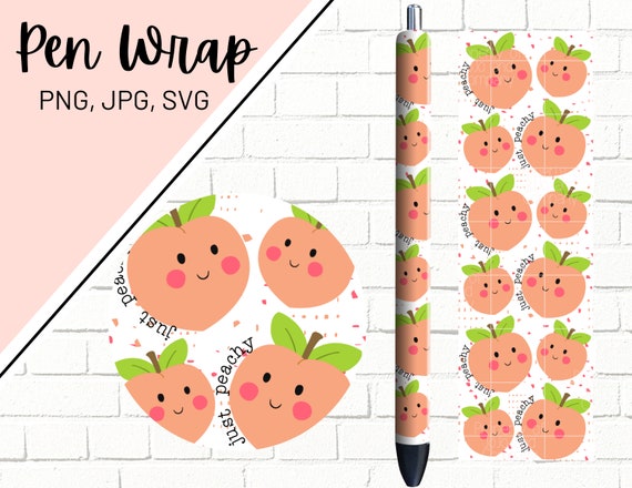 Peaches Pen Wrap Fruit Pen Wrap Peach Pen Wrap Ink Joy Pen - Etsy