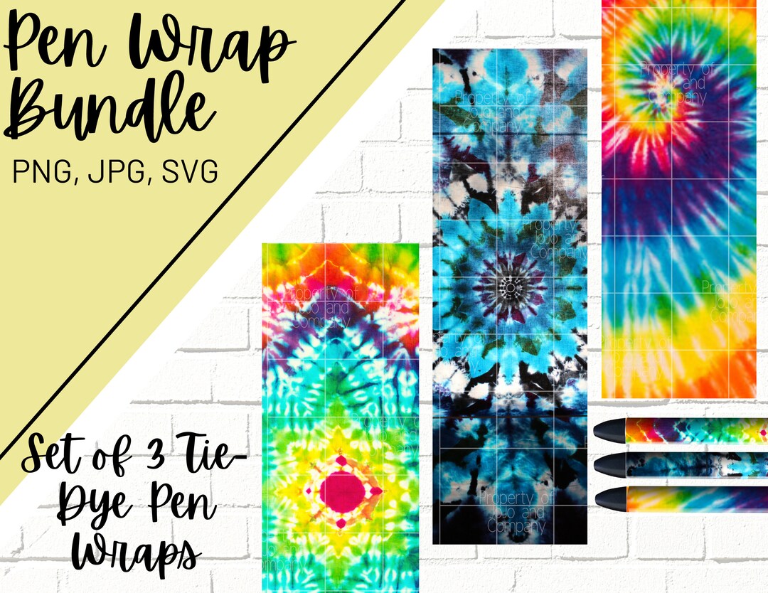 Tie Dye Pen Wrap, Tye Dye Pen Wrap, Retro Pen Wrap, Glitter Pen Wrap ...