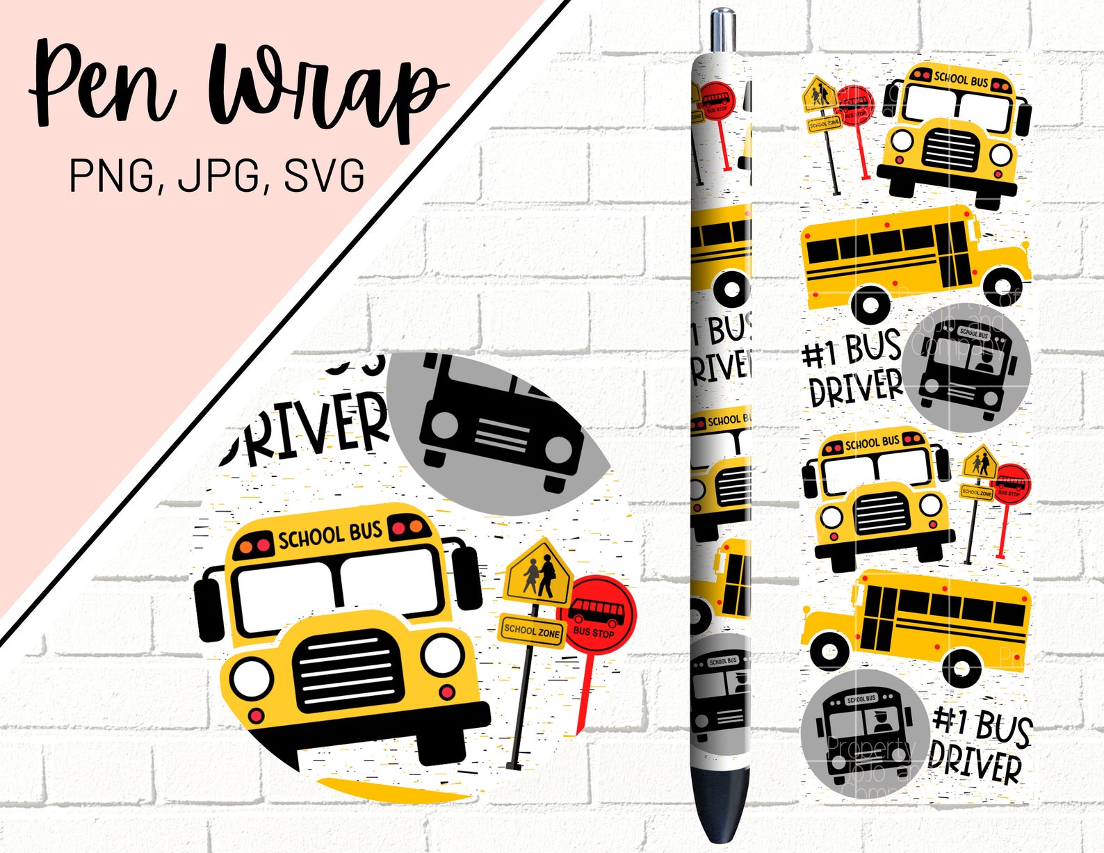 Bus Driver Pen Wraps School Bus Pen Wrap Teacher Pen Wrap - Etsy
