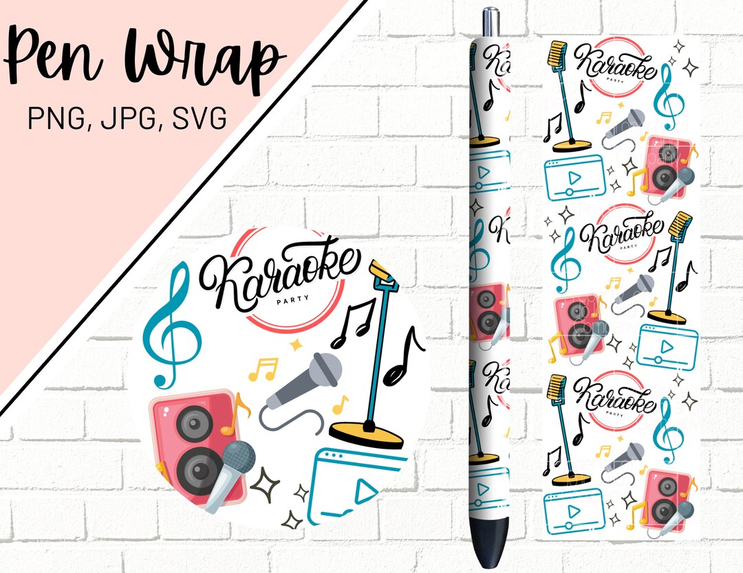 Karaoke Pen Wrap, Music Pen Wrap, Singer Pen Wrap, Karaoke Machine Pen ...