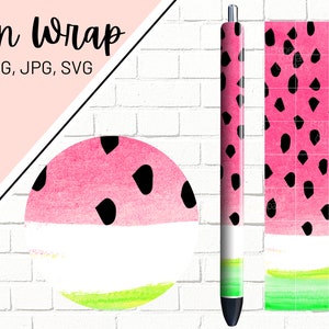 Watermelon Pen Wrap, Fruit Pen Wrap, Glitter Pen Wraps, Ink Joy Pen ...