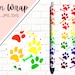 Dog Pen Wrap Paw Print Pen Wrap Glitter Pen Wraps Animal - Etsy