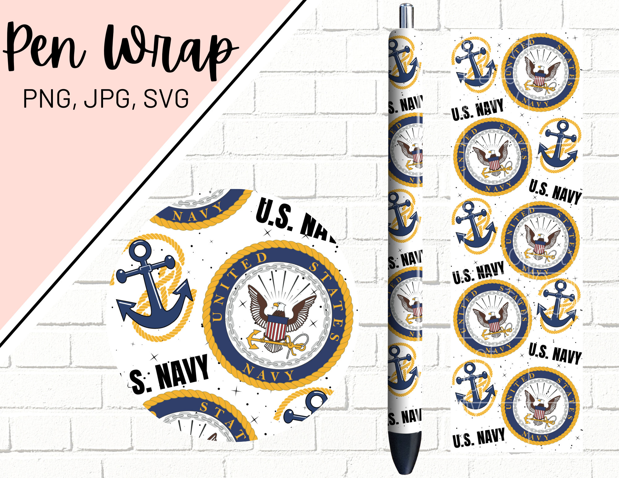 U.S. Navy Pen Wrap Military Pen Wraps Navy Pen Wrap Epoxy - Etsy