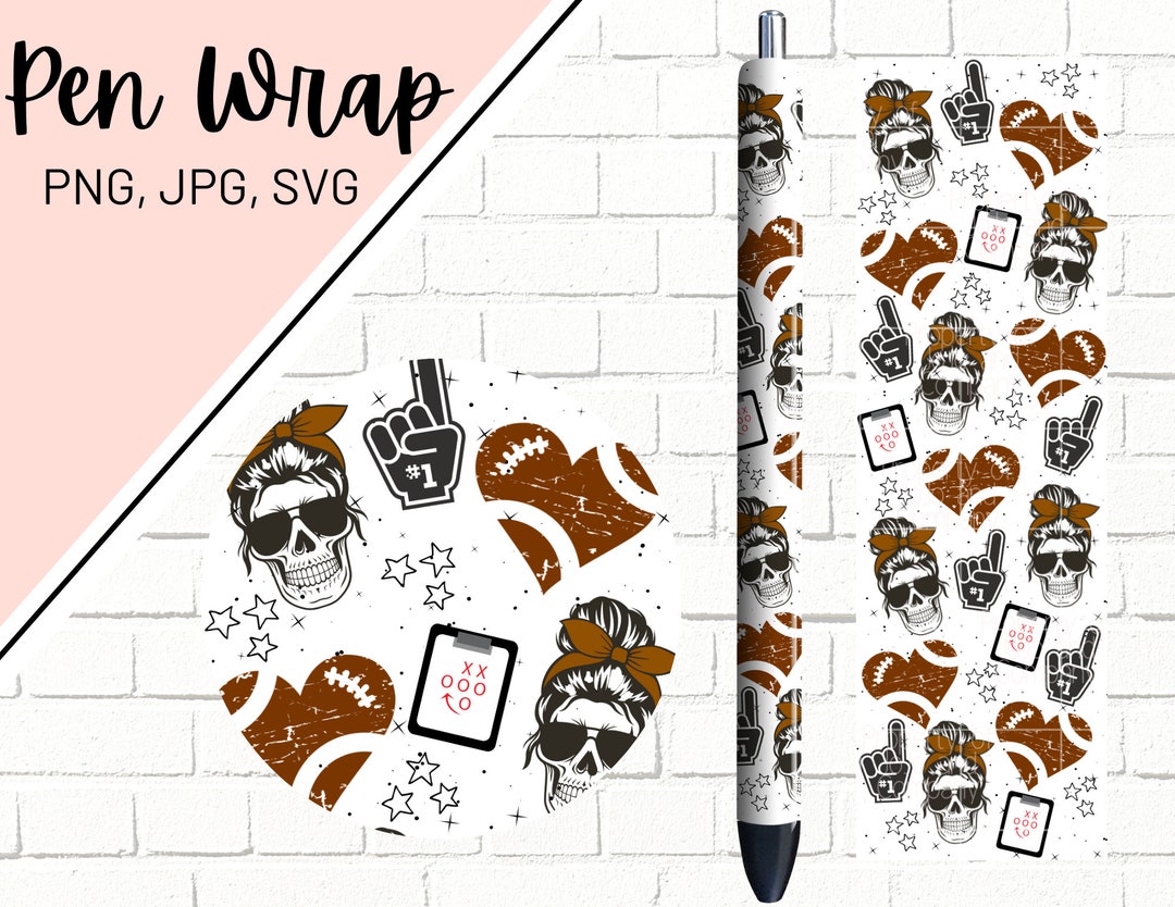 Football Mom Pen Wrap, Football Pen Wrap, Glitter Pen Wrap, Sports Pen ...