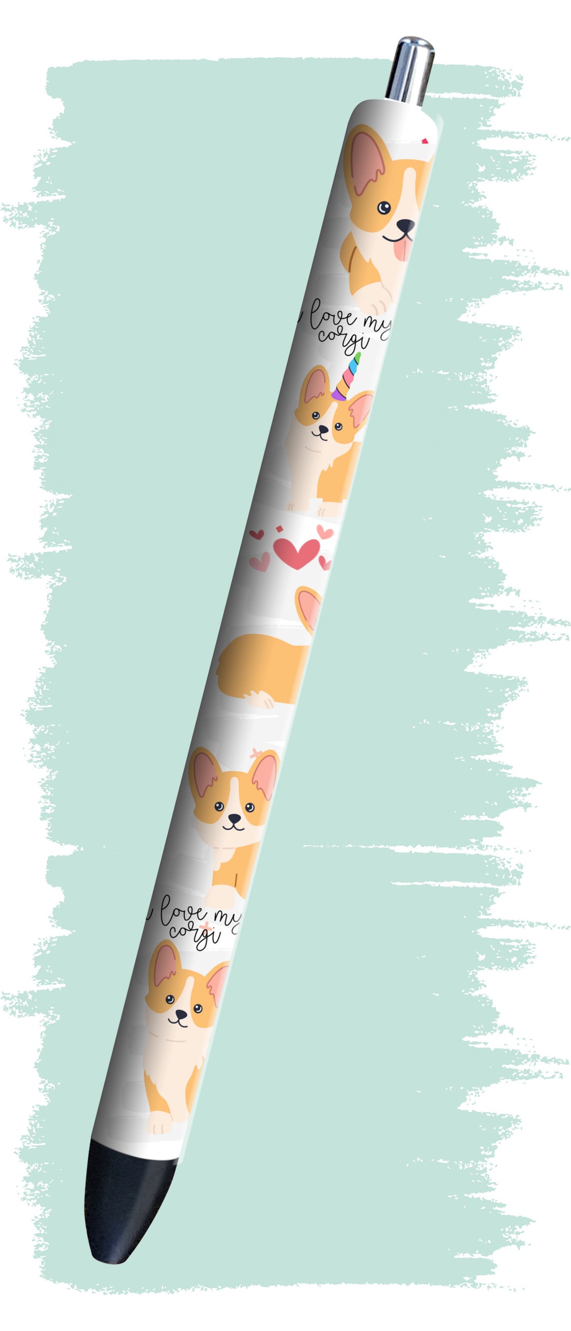 Corgi Pen Wraps Dog Pen Wrap Glitter Pen Wraps Animal Pen - Etsy
