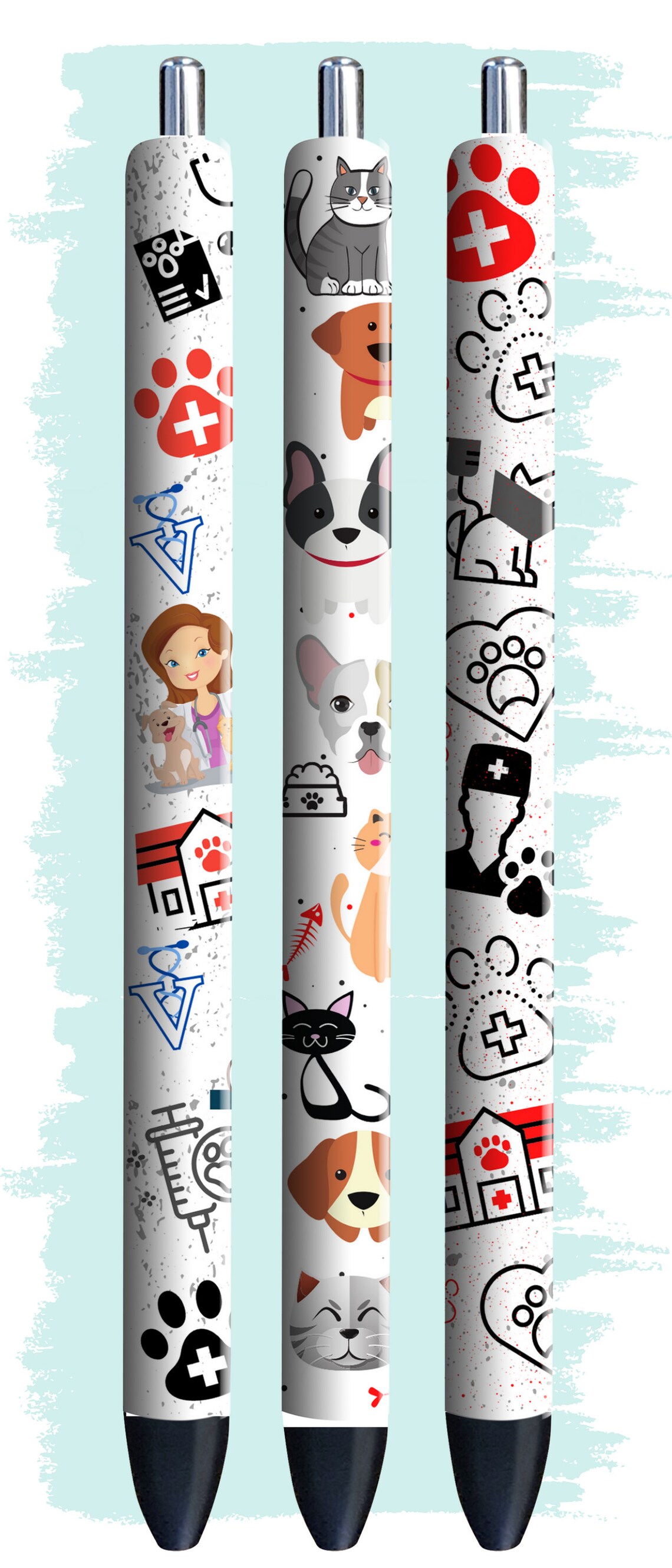 Vet Pen Wrap Vet Tech Pen Wrap Glitter Pen Wrap Dog Pen - Etsy