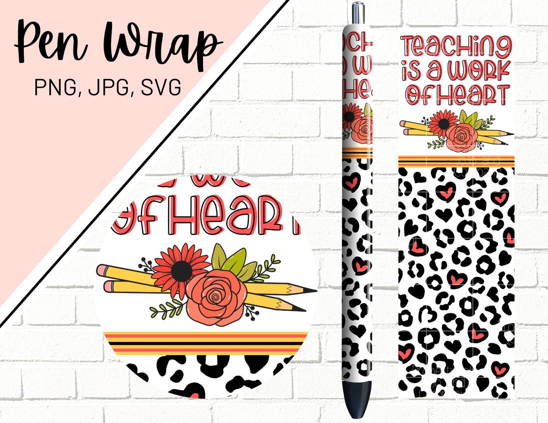 Teacher Pen Wrap, Elementary Pen Wrap, Teacher Gift, Pen Wrap PNG, Pen ...