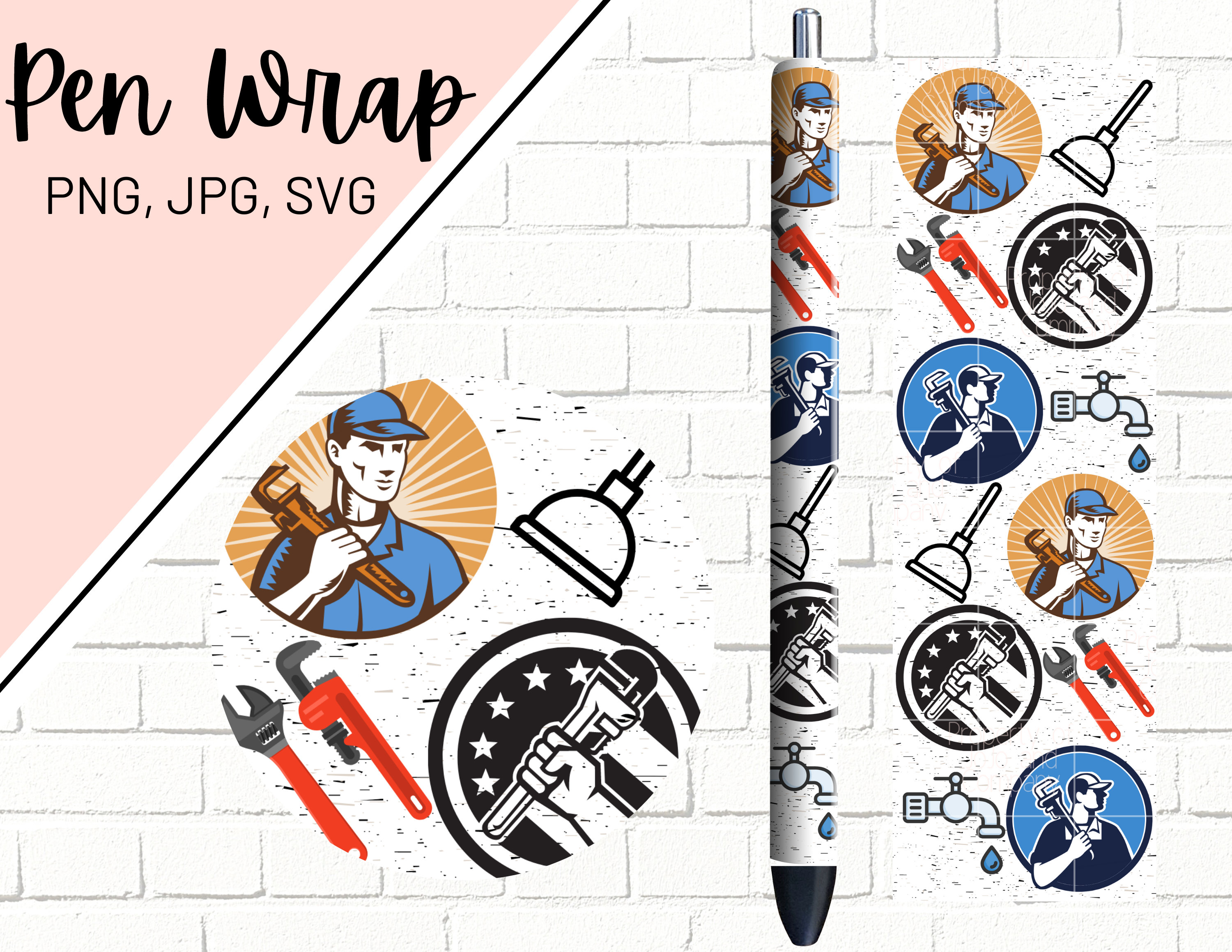 Plumber Pen Wrap Plumbing Pen Wrap Handyman Pen Wrap Epoxy - Etsy