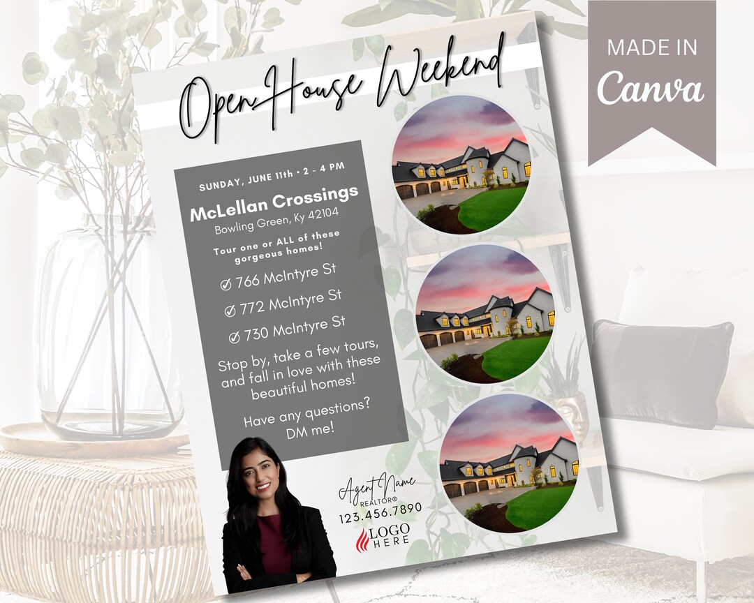 Multiple Open House Flyer | Real Estate Open House Flyer Template ...