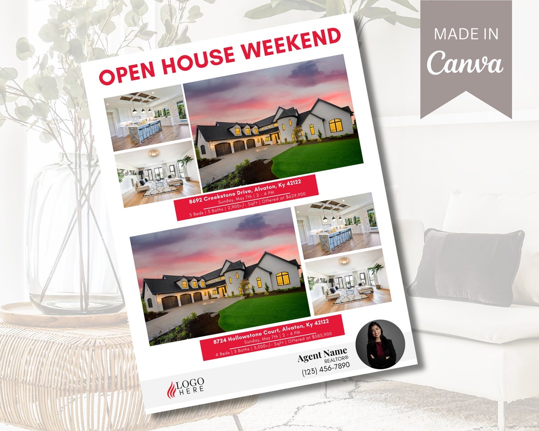 Multiple Open House Flyer | Real Estate Open House Flyer Template ...