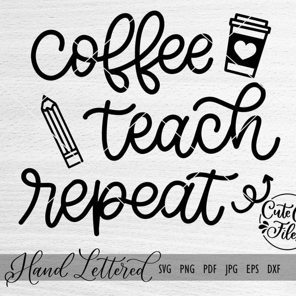 Teacher Coffee Svg - Etsy