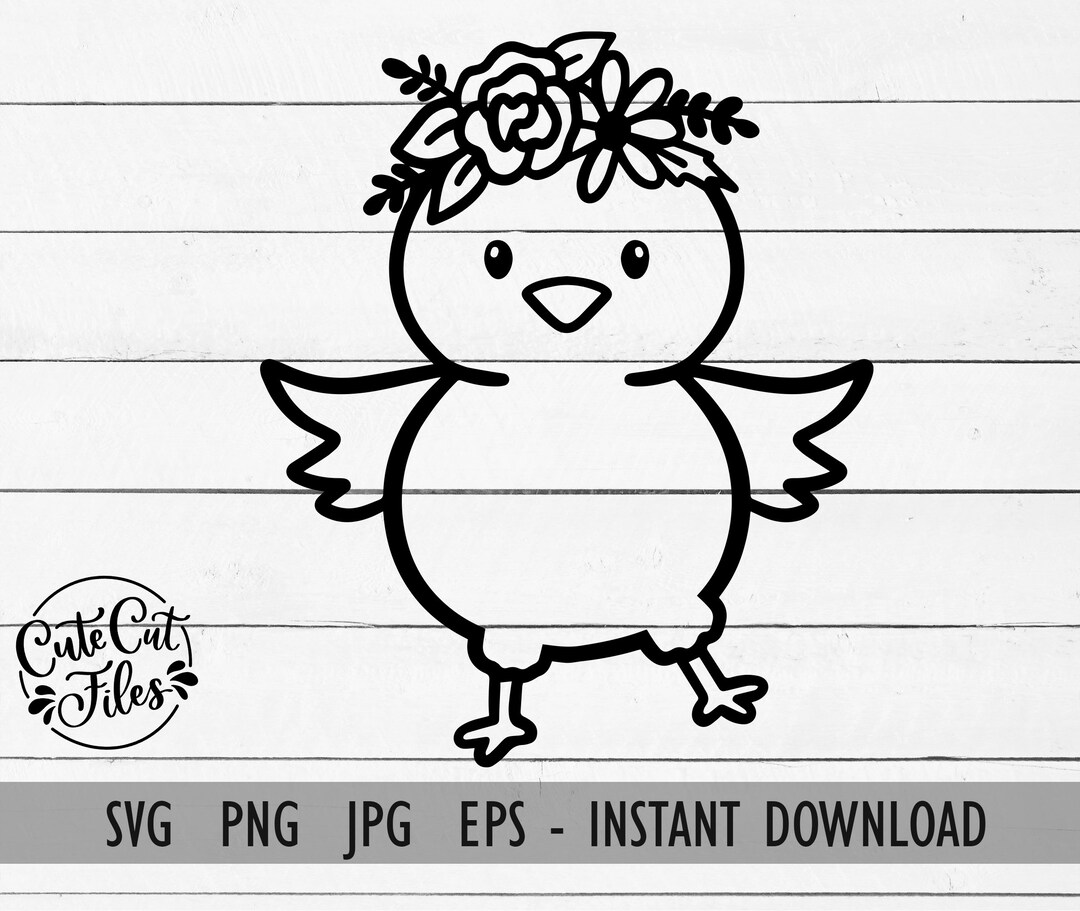 Easter Chick SVG PNG | Floral Easter Chick Svg | Chicken Svg | Baby ...
