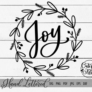 Joy Wreath SVG PNG DXF | Joy Christmas Ornament Svg | Joy Png | Joy to ...