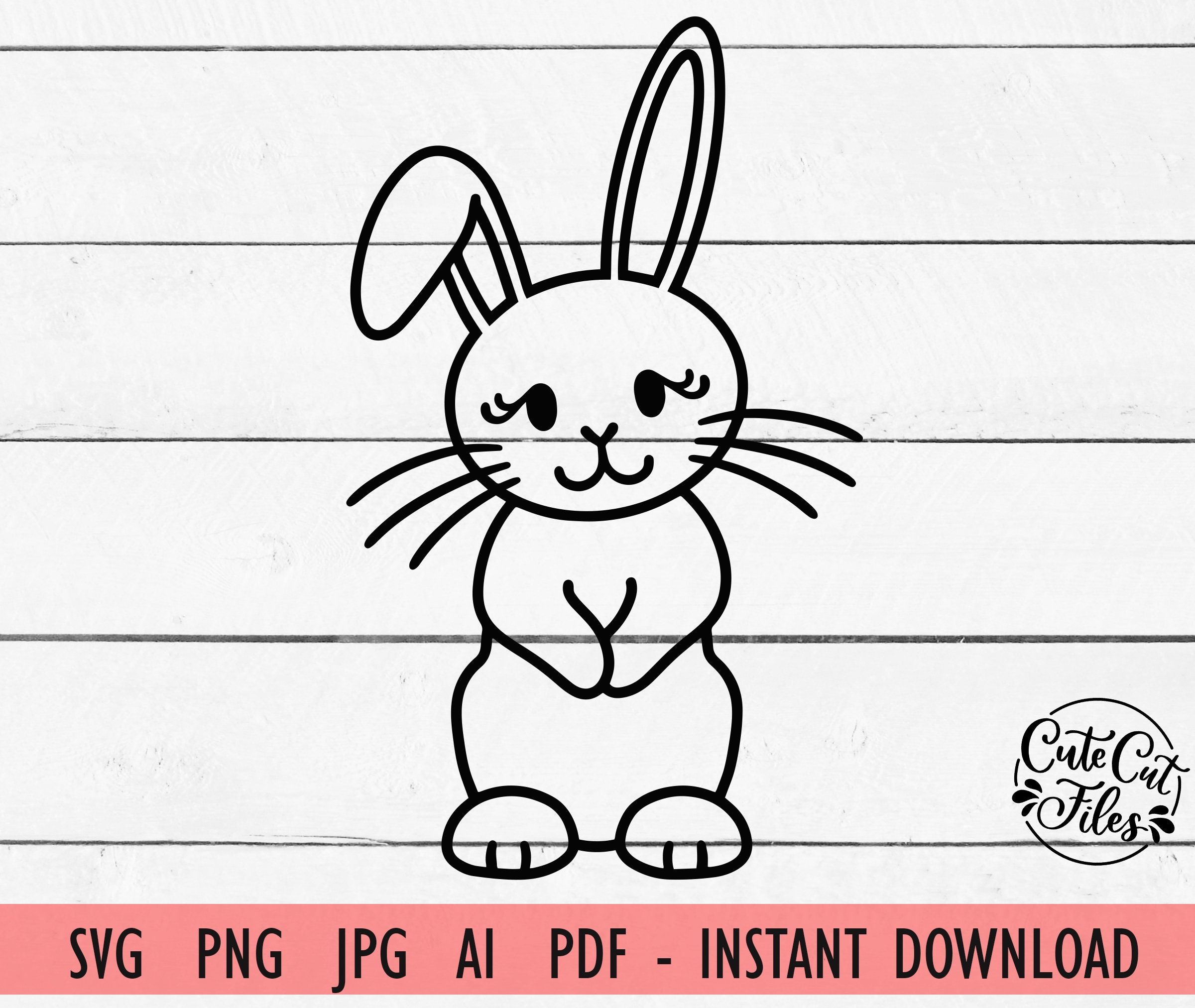 Standing Rabbit Outline