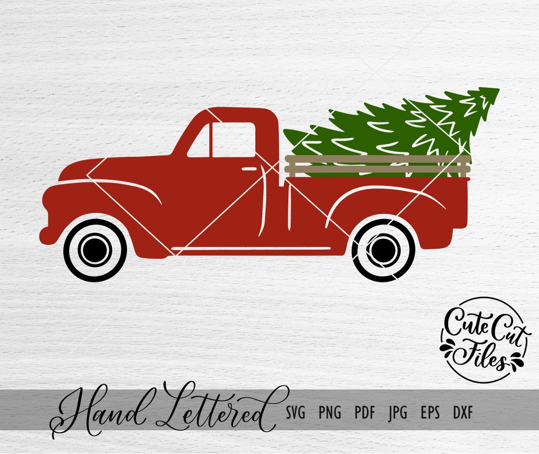 Farmhouse Truck With Tree SVG PNG DXF | Christmas Truck Svg | Vintage ...