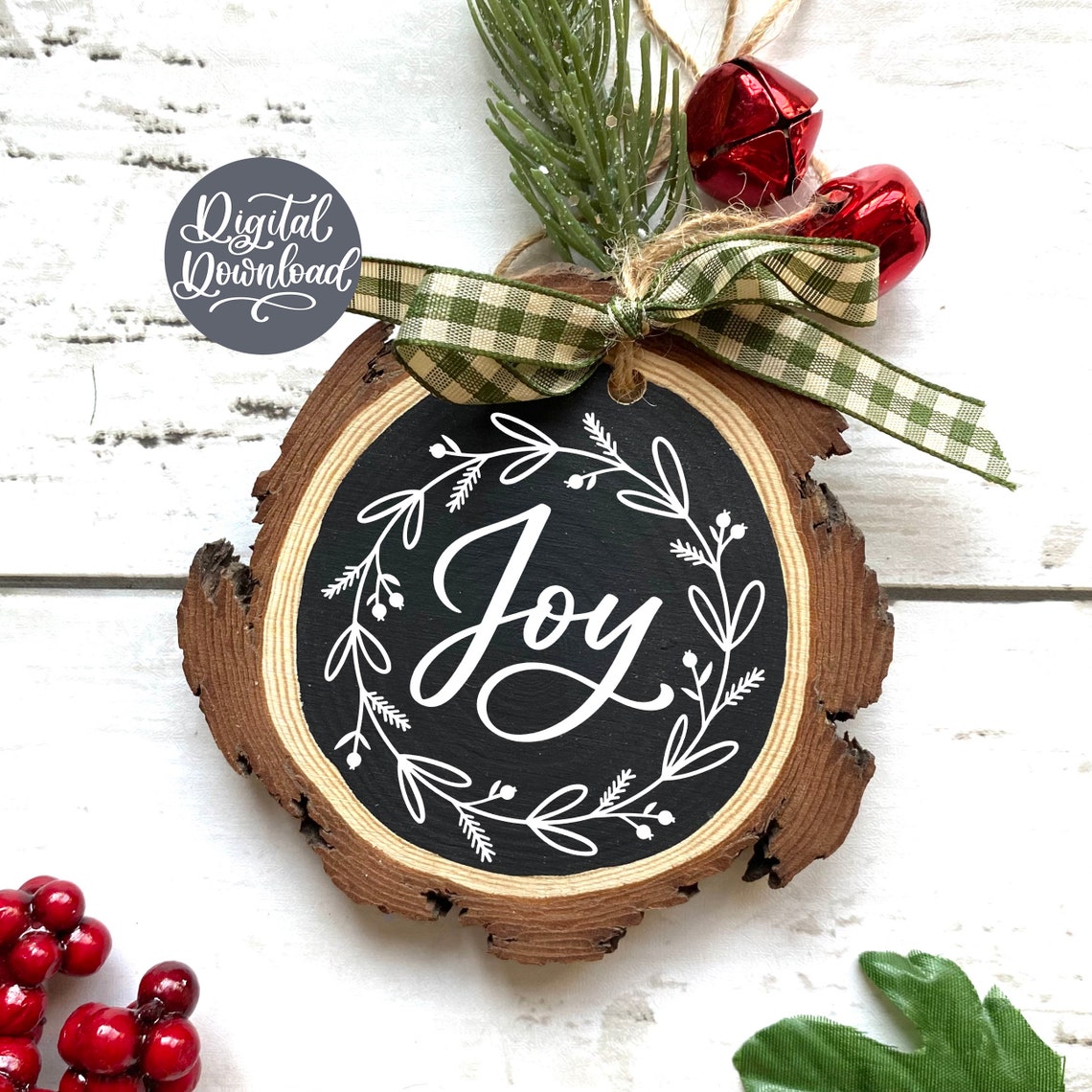 Joy Wreath SVG PNG DXF Joy Christmas Ornament Svg Joy Png - Etsy