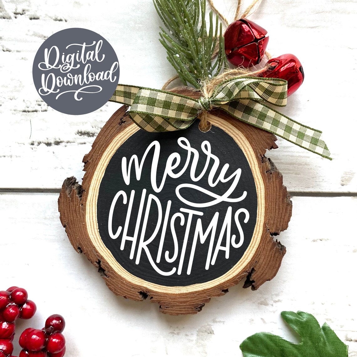 Merry Christmas Round SVG PNG DXF | Merry Christmas Cut File | Merry ...