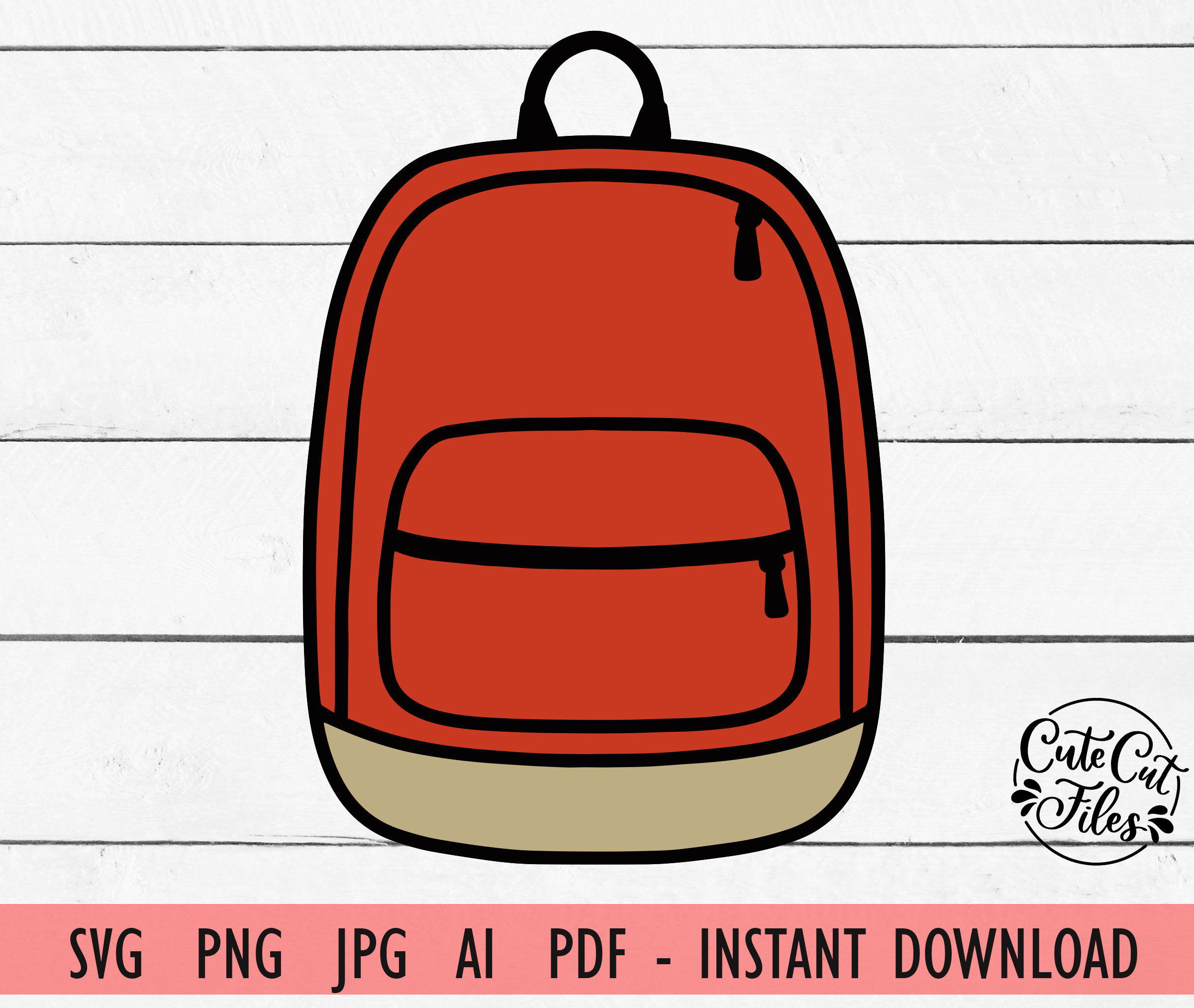 Bookbag SVG PNG Backpack SVG Bookbag Clipart Backpack | Etsy