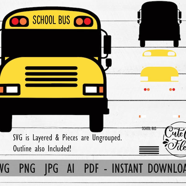 Yellow Bus Clip Art - Etsy