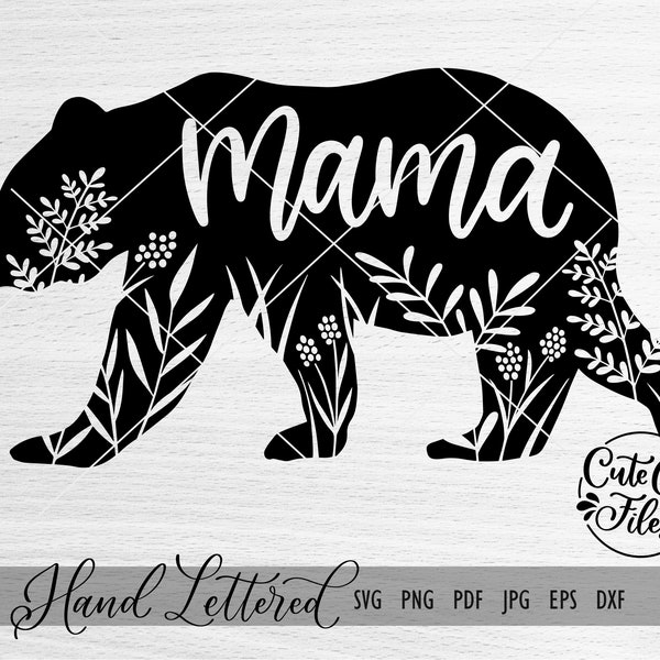 Mama Bear Floral Svg - Etsy
