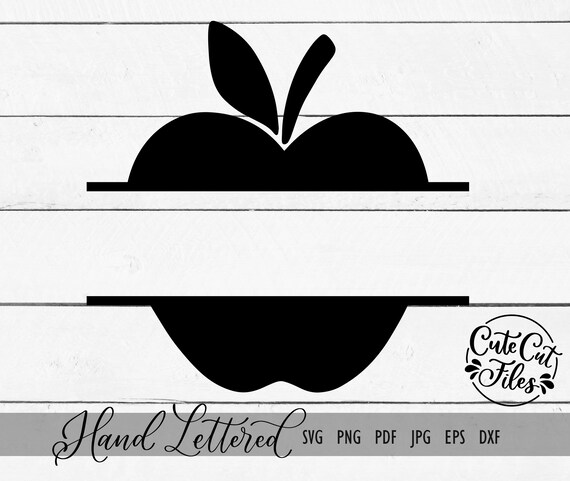 Apple Monogram SVG PNG Apple Nametag Svg Teacher Apple Svg | Etsy