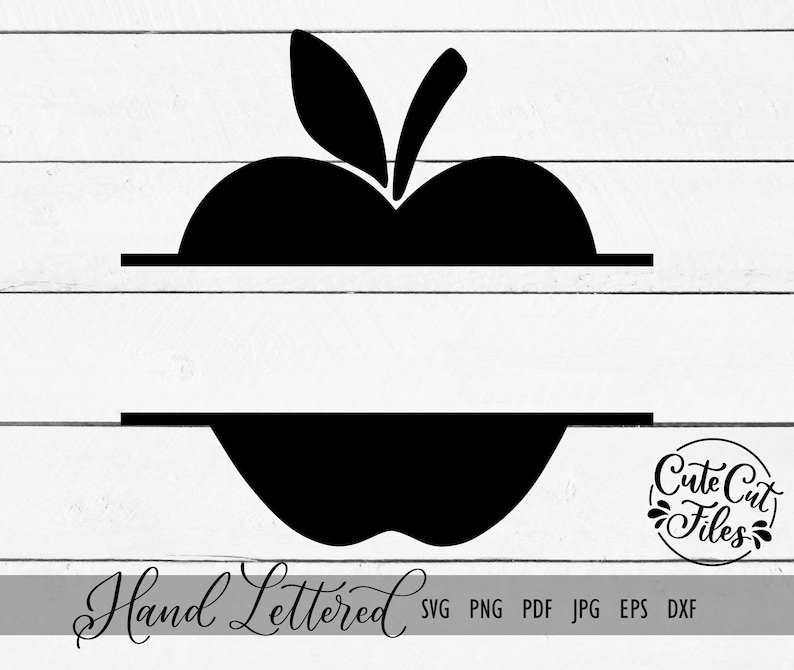 Apple Monogram SVG PNG Apple Nametag Svg Teacher Apple Svg | Etsy