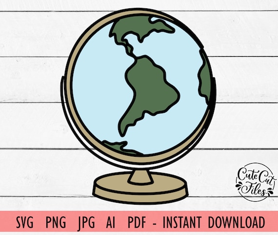 Globe SVG PNG Globe Clipart Globe Cut File Globe Clipart | Etsy