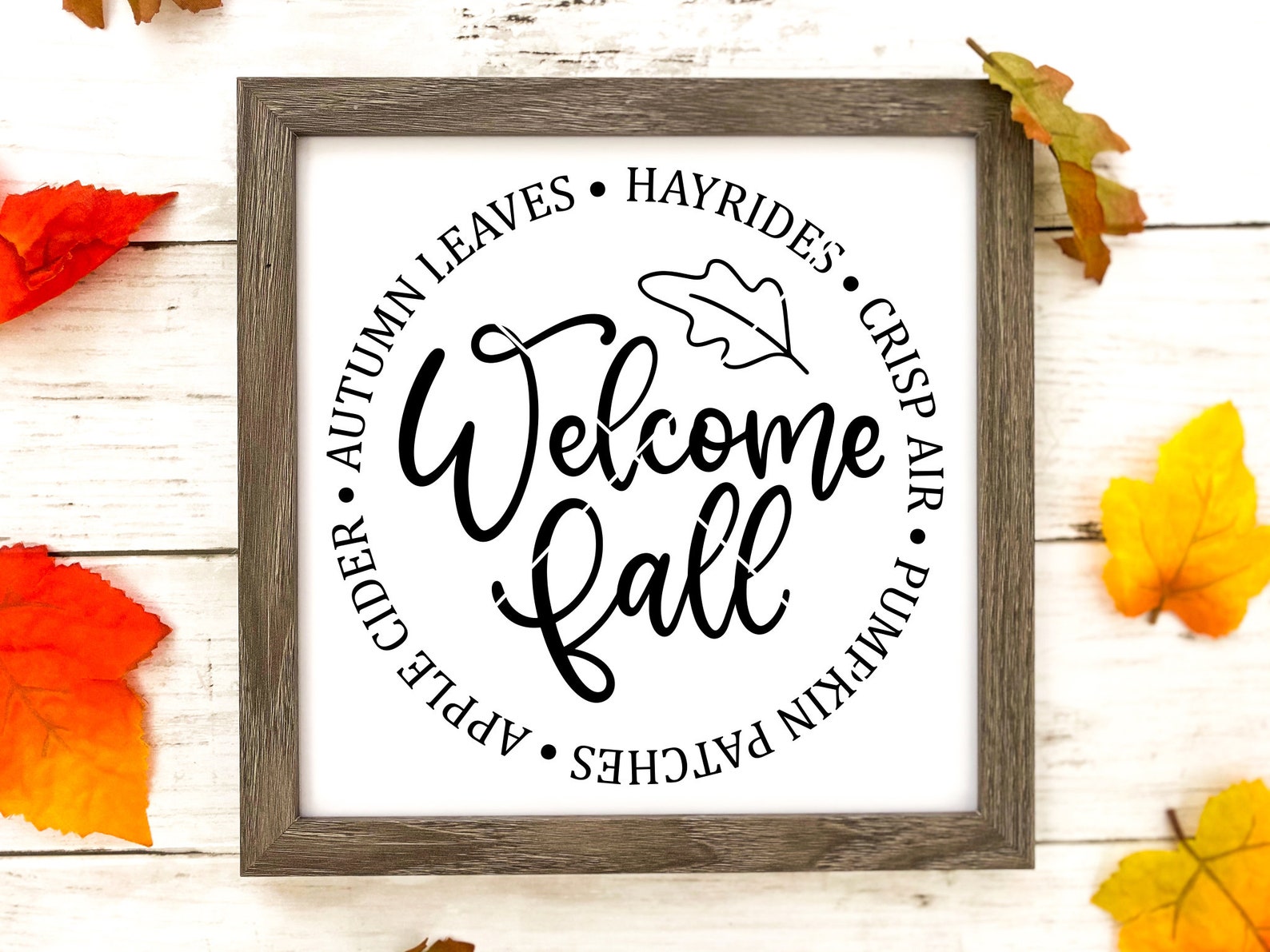 Welcome Fall SVG PNG DXF Fall Cut File Hello Fall - Etsy