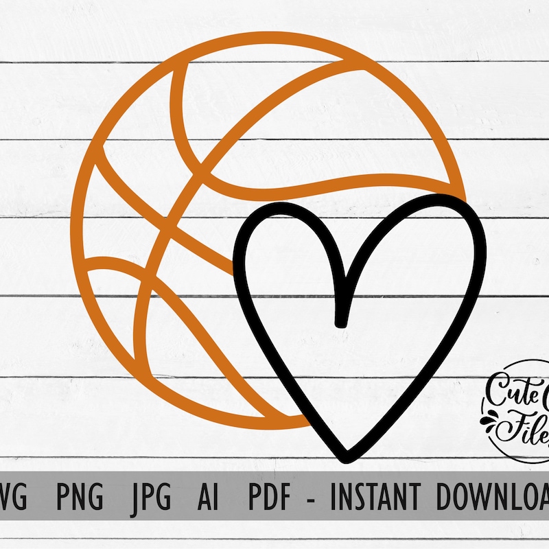 Basketball Heart Svg - Etsy